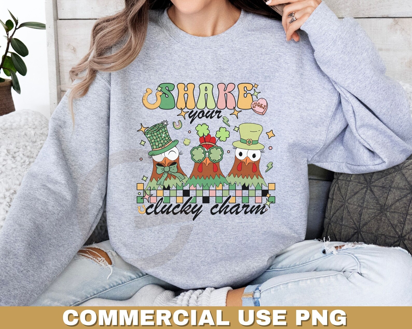 Chicken St Patricks Day Png, Chicken Farm Png, Retro St Patricks Day ...