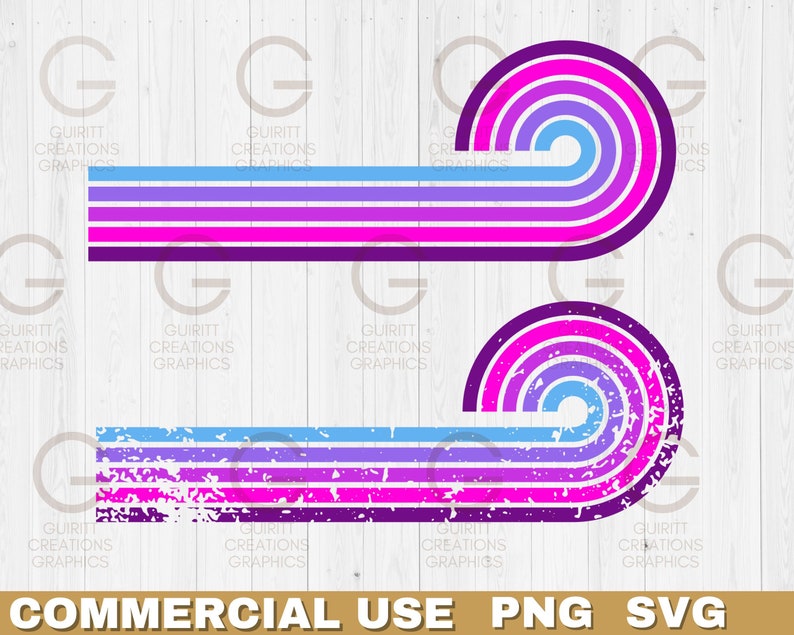 Retro Sunset PNG and SVG Purple Retro Sunset Distressed and - Etsy