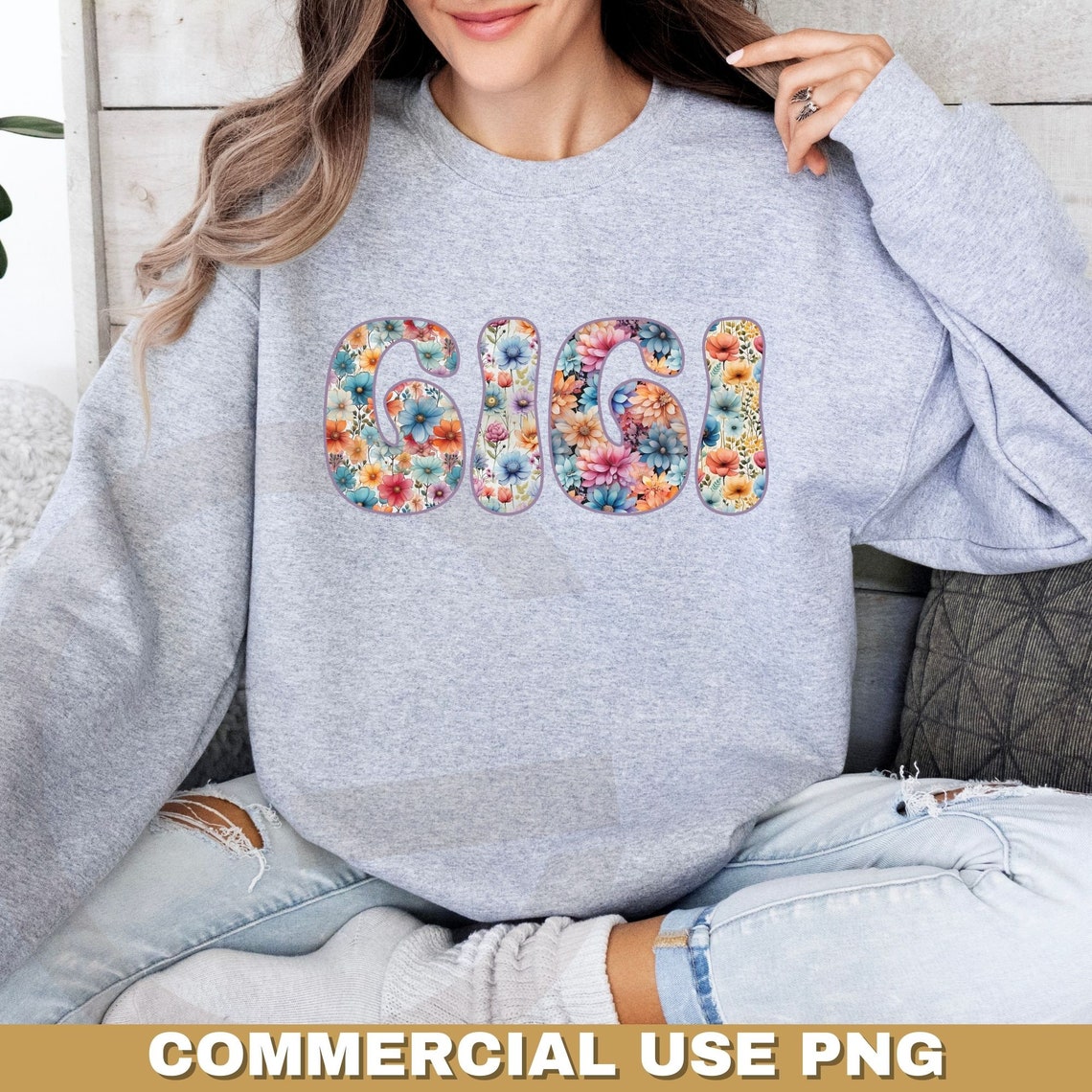 Gigi Flower Sublimation Png Instant Download File, Floral Mom Words ...