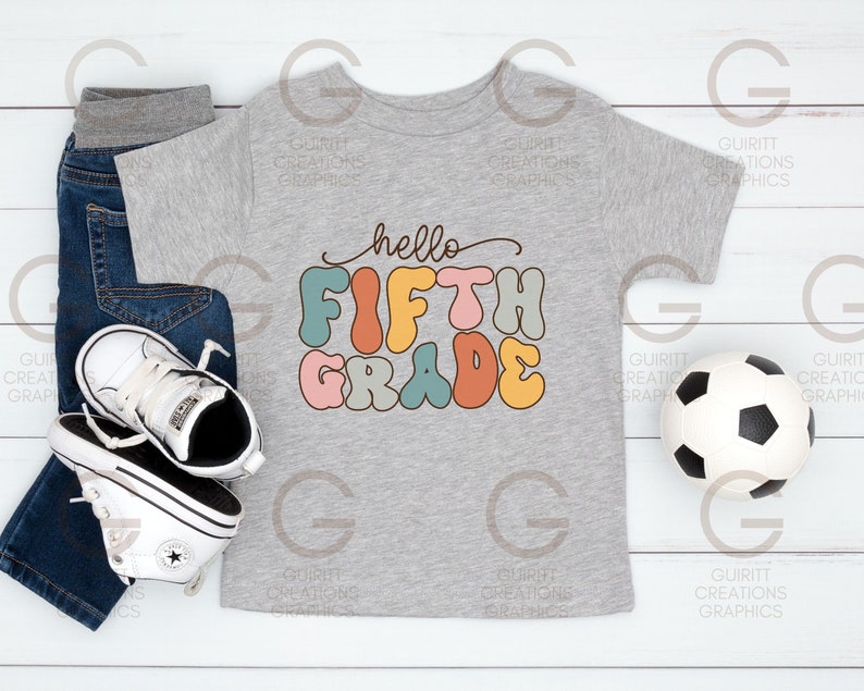 Hello Fifth Grade Vintage Back to School Groovy Png, Retro First Day of ...