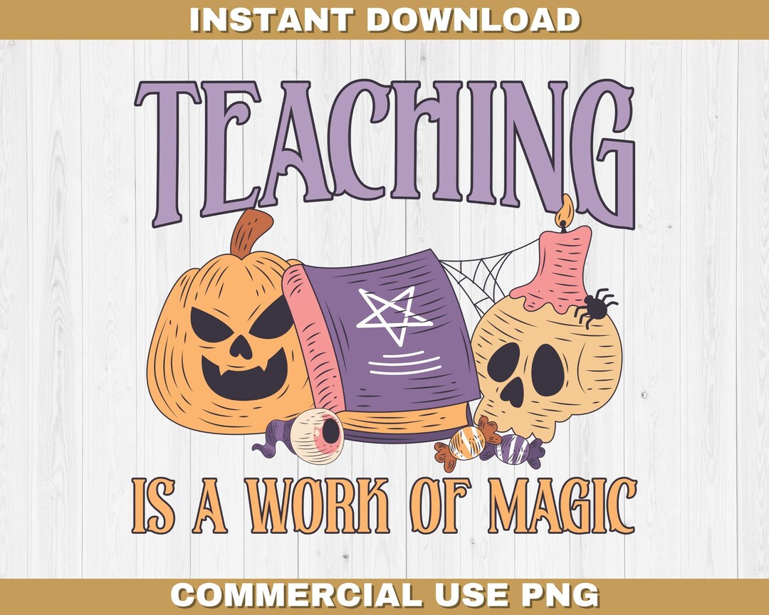 Retro Teacher Halloween Sublimation Png Spooky Vibes Season Png ...