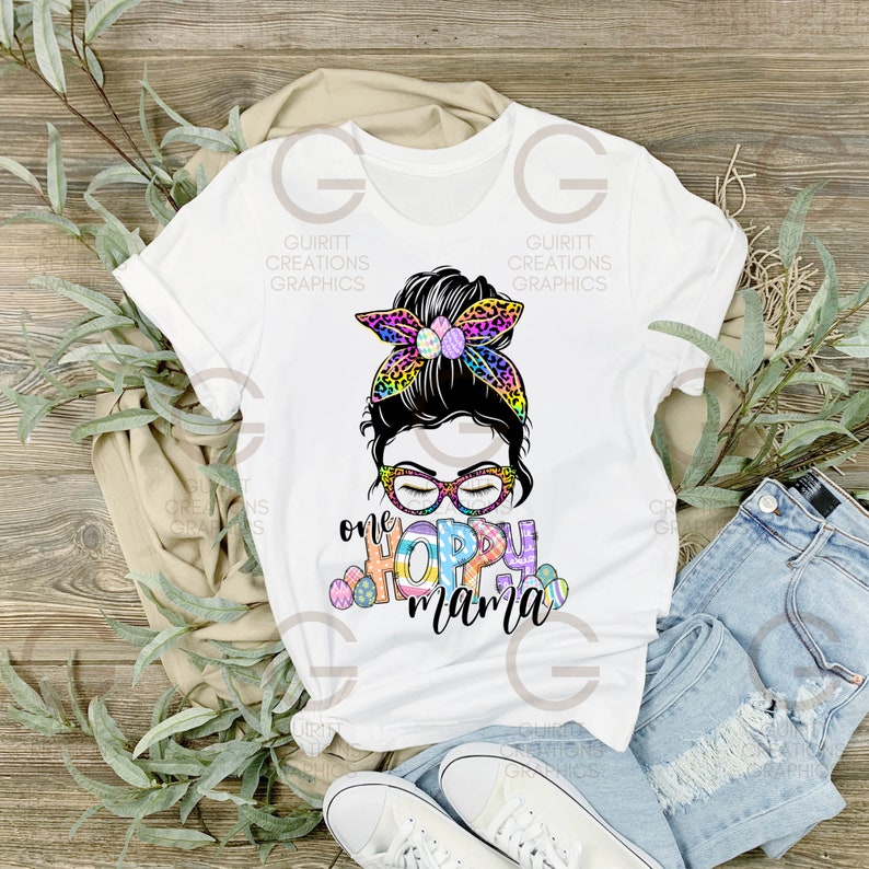 Hoppy Mama Easter Messy Bun PNG, Easter Sublimation File, Easter Messy ...