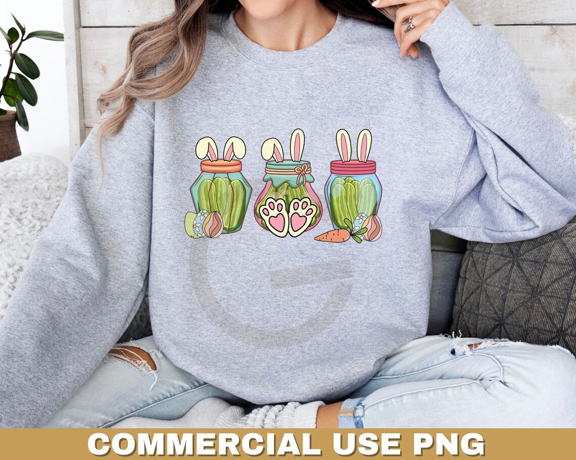 Easter Pickles Jar Sublimation Png File, Easter Pickles Clipart, Cute ...
