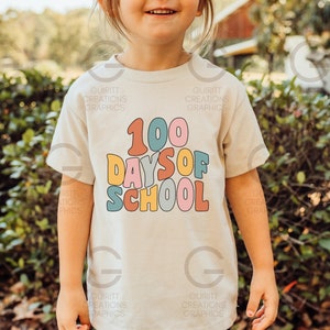 100 Days of School Vintage Groovy Png, Wavy 100 Days of School Svg ...