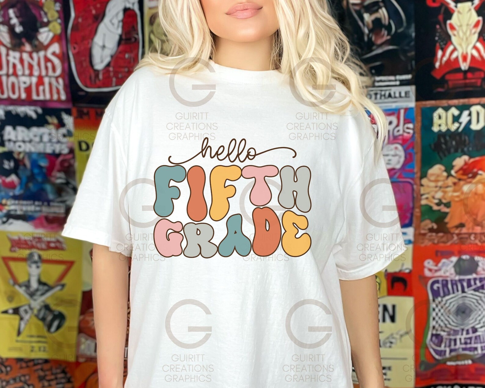 Hello Fifth Grade Vintage Back to School Groovy Png, Retro First Day of ...