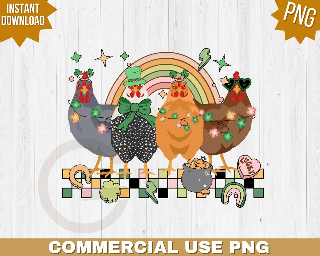 Chicken Lovers St Patricks Day Png, Chicken Farm Png, Retro St Patricks ...