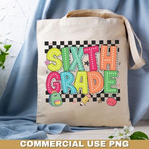 Sixth Grade Doodle Sublimation Png, Kids Back to School Png, First Day ...