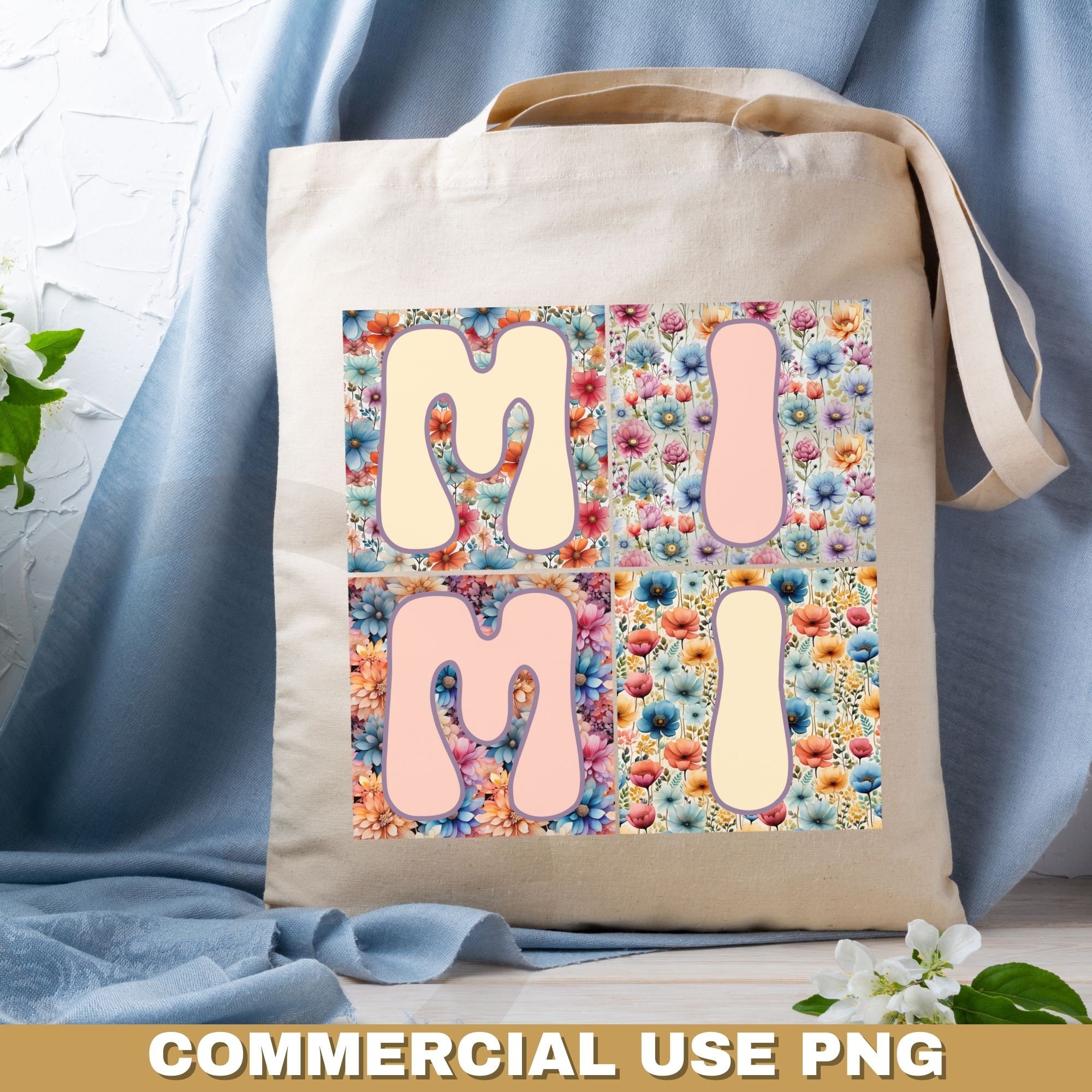 Boho Flowers Mimi Sublimation Png, Retro Mothers Day Floral Clipart ...