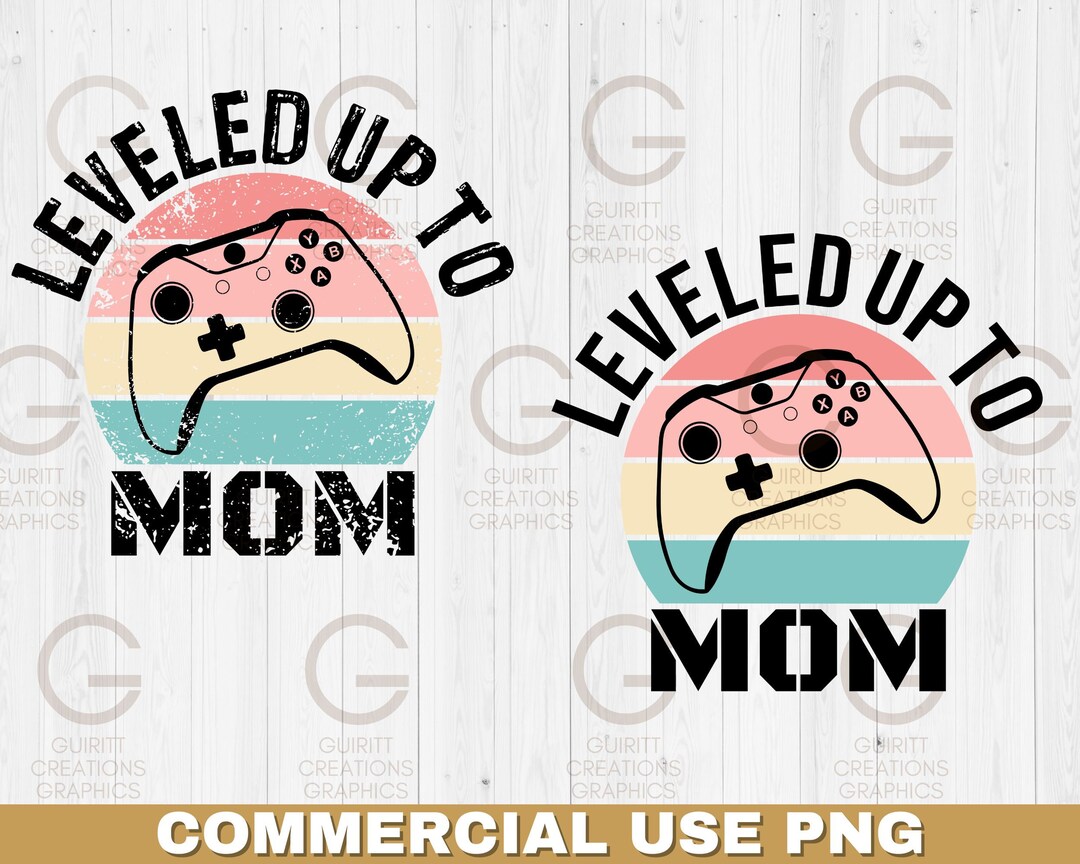 Leveled up to Mom Normal and Distressed Png, New Baby Announcement, New ...