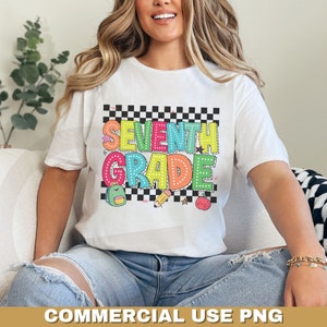 Seventh Grade Doodle Sublimation Png, Kids Back to School Png, First ...