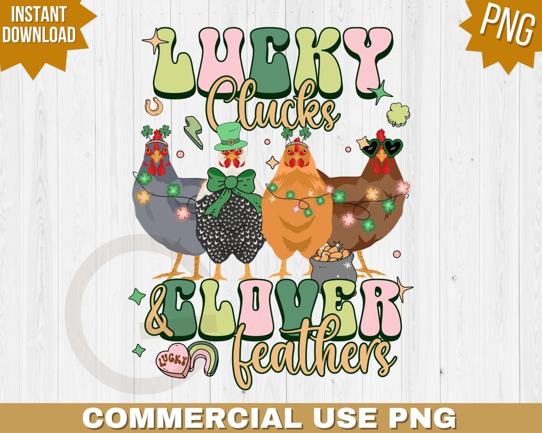 Chicken St Patricks Day Png, Groovy Chicken Png Retro St Patricks Day ...
