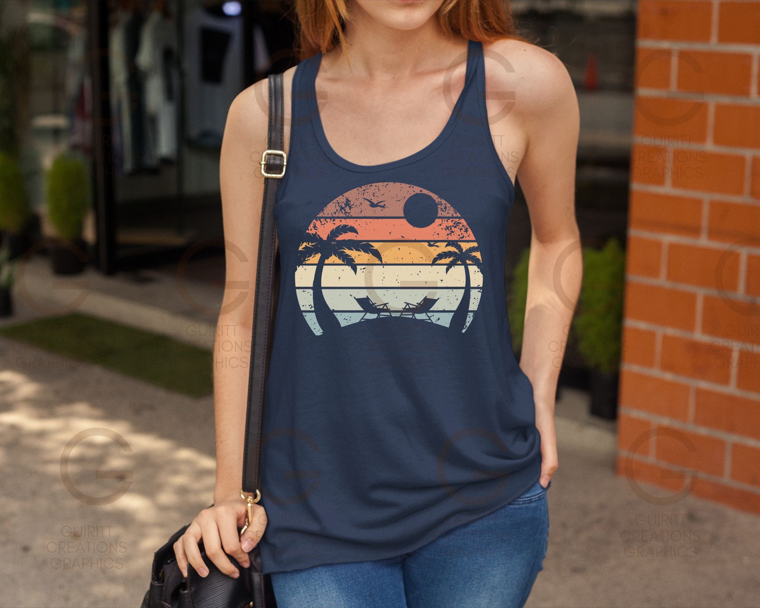 Vintage Beach Sunset Png and Svg Palms on the Beach Sunset Retro Sunset ...