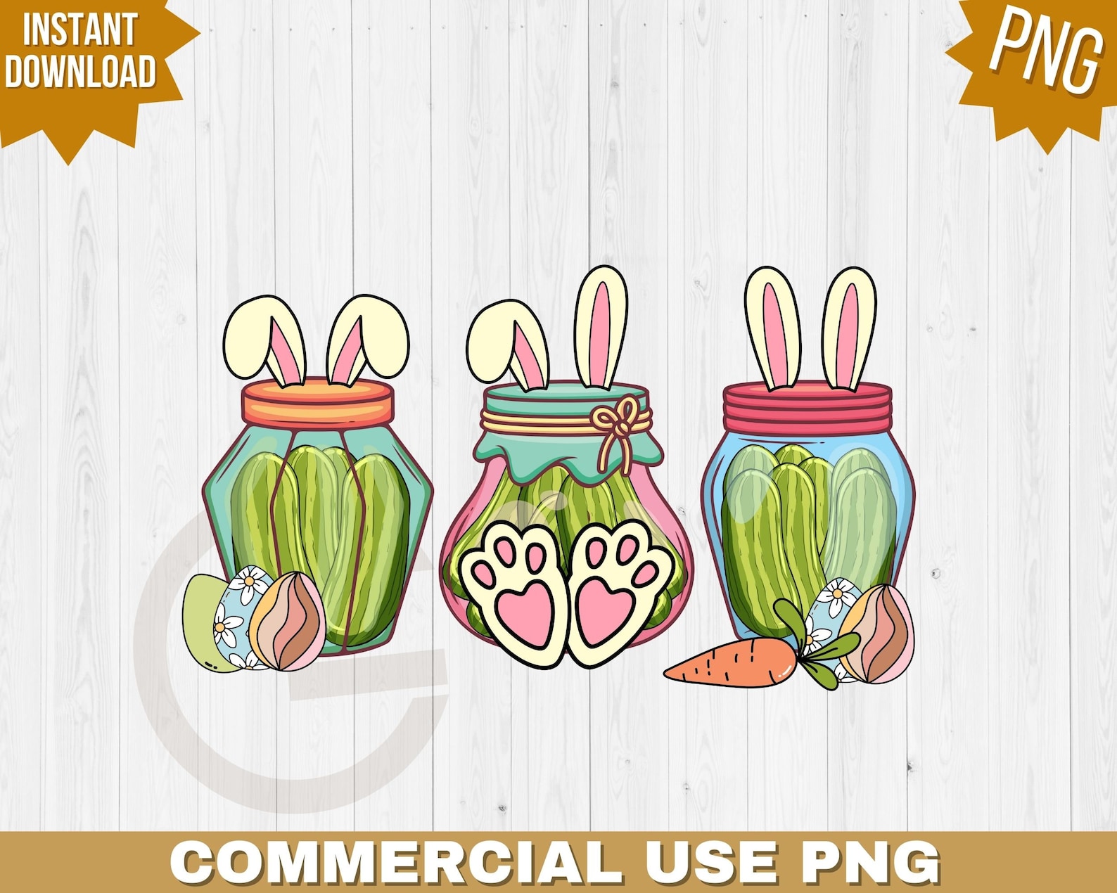 Easter Pickles Jar Sublimation Png File, Easter Pickles Clipart, Cute ...