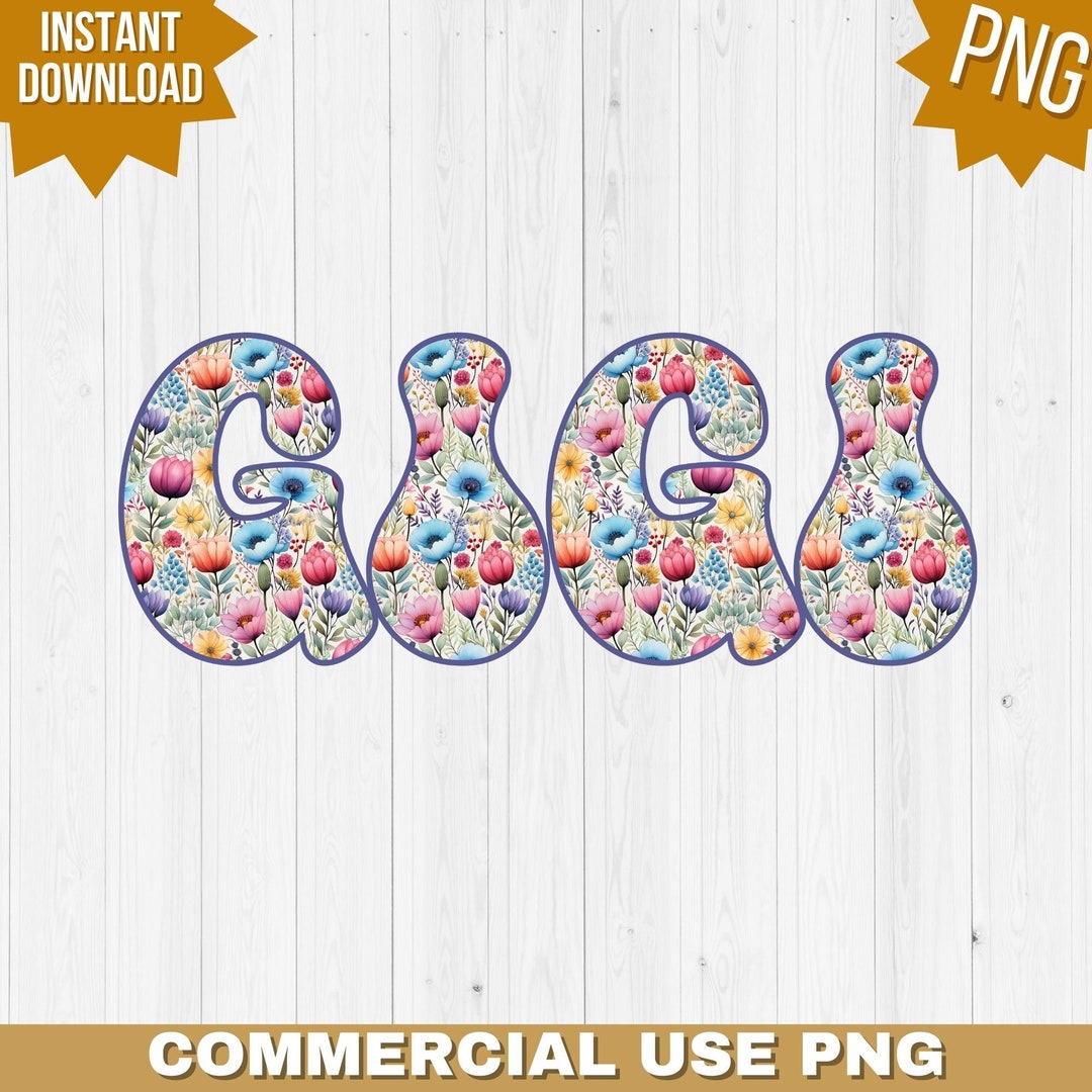 Floral Gigi Sublimation Png Instant Download File, Floral Mom Words ...