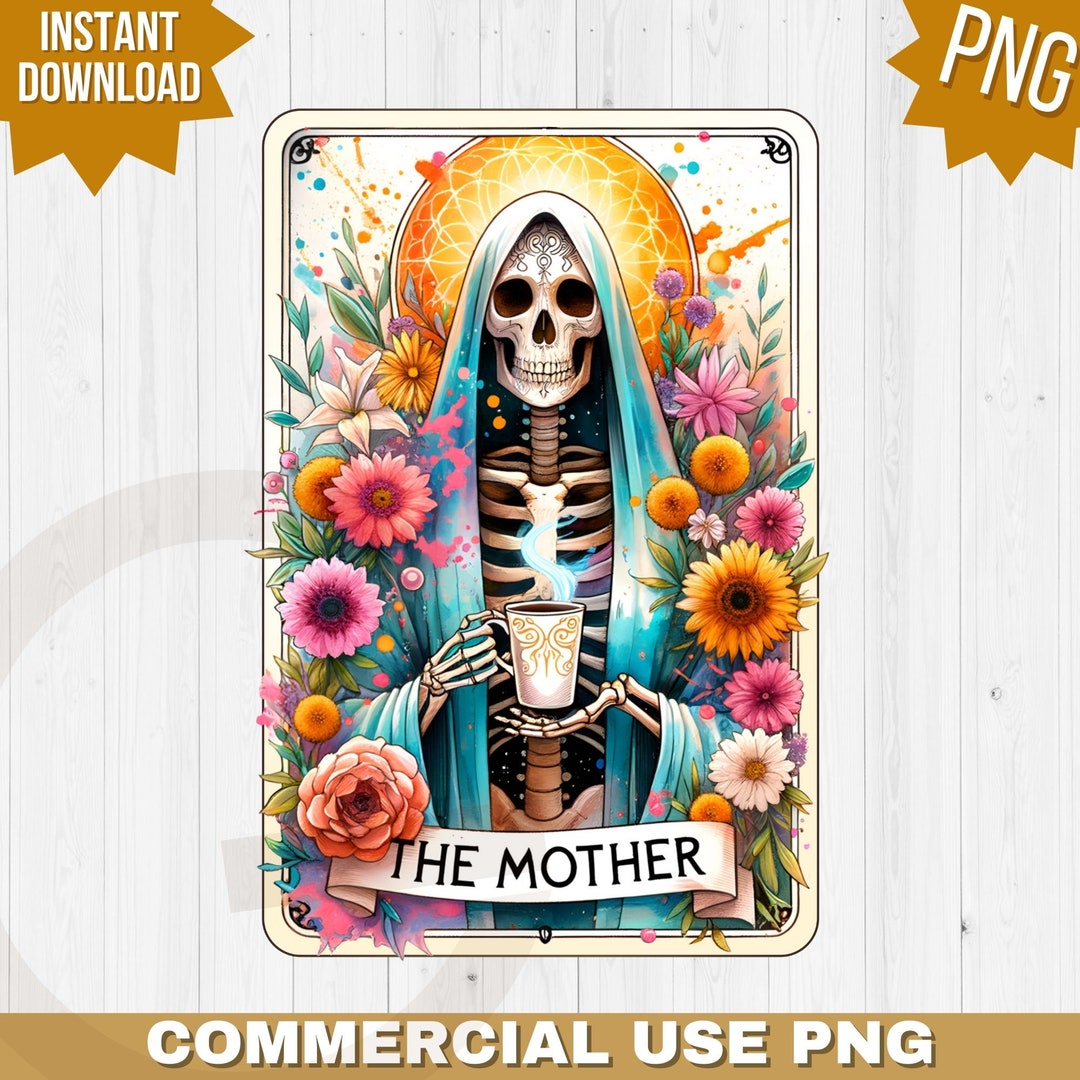 The Mother Floral Skeleton Mom Tarot Card Png, Witchy Vibes Tarot Card ...
