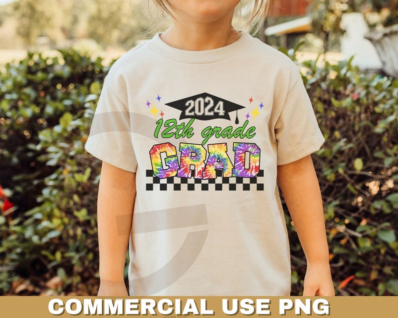 12th Grade Grad Class of 2024 Png, Cute Tie Dye Graduation Day Png ...