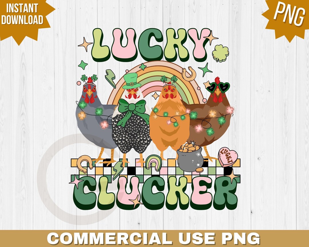Chicken St Patricks Day Png, Groovy Chicken Png Retro St Patricks Day ...