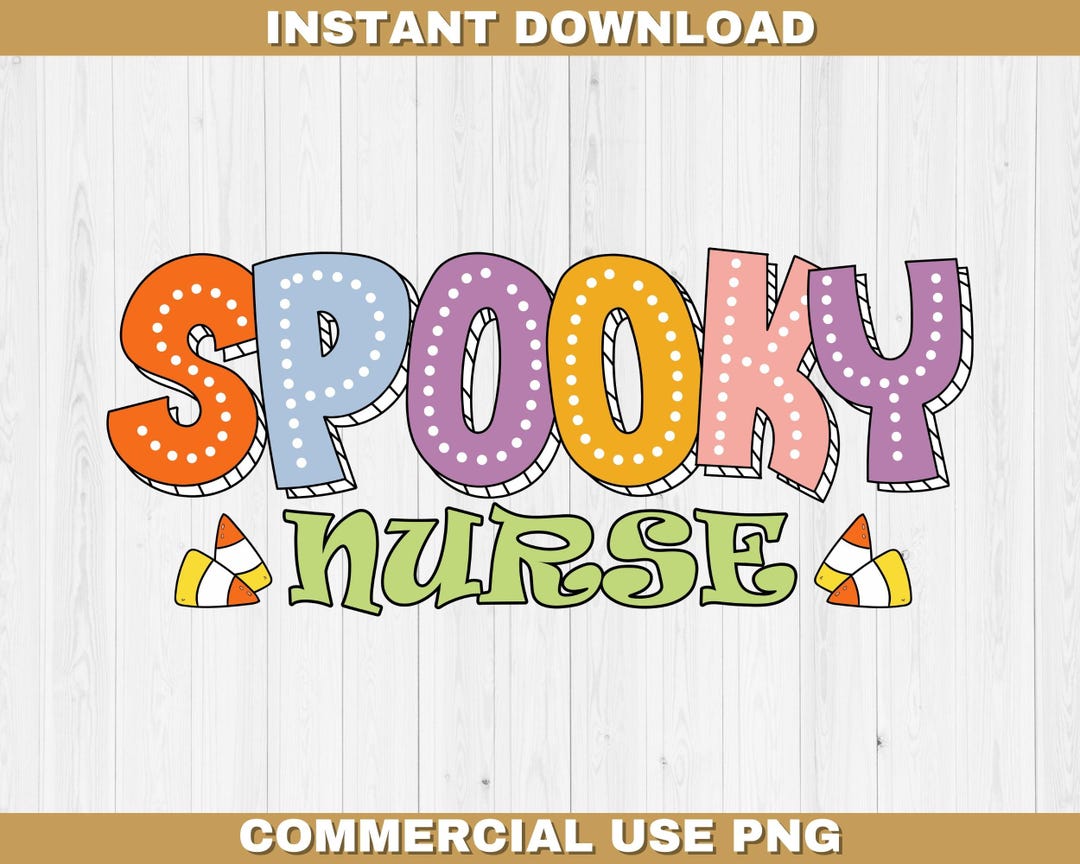Groovy Halloween Spooky Nurse Sublimation Png Halloween Nurse Scrubs ...