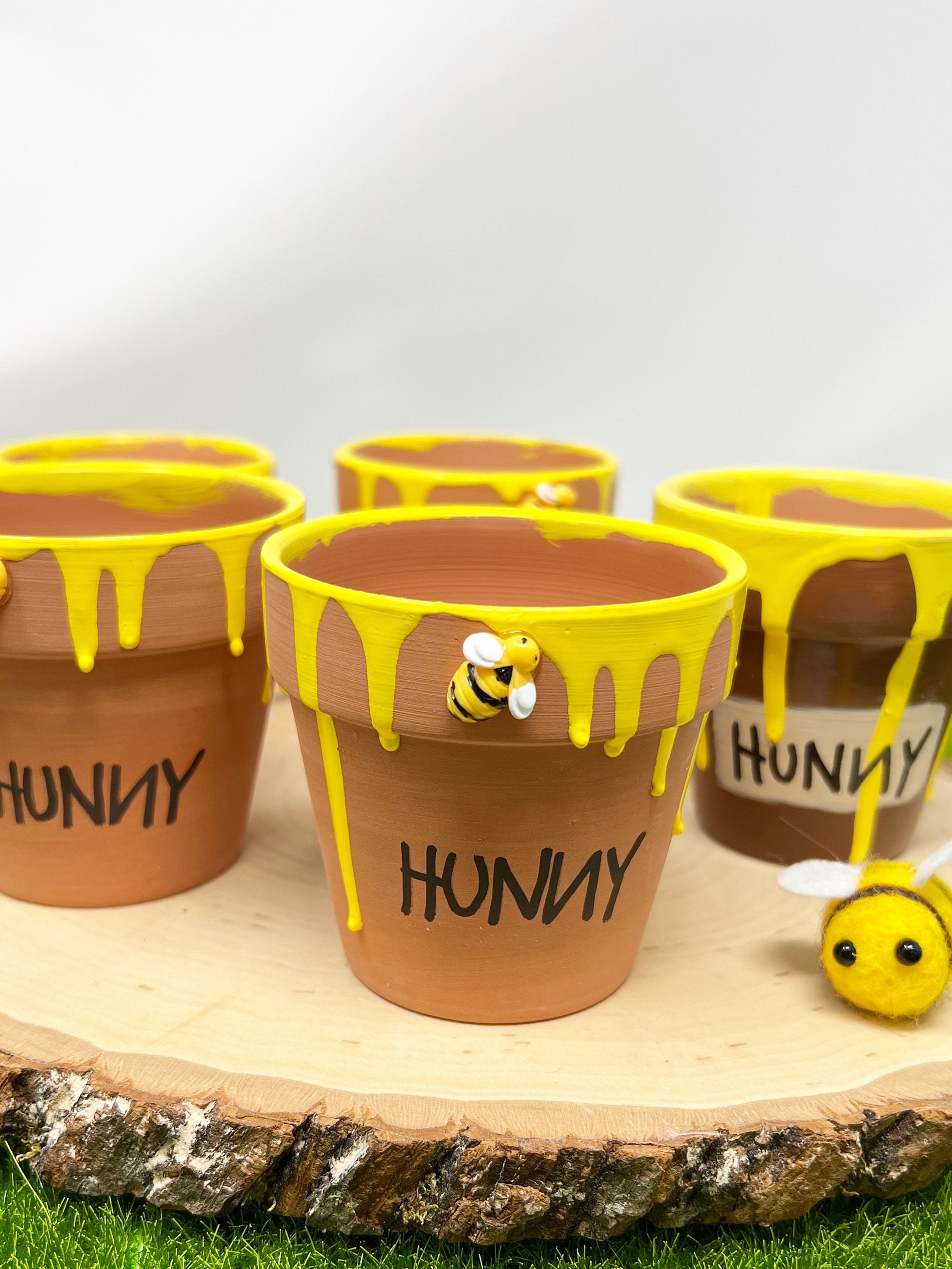 Winnie the Pooh Terracotta Hunny Pots Centerpieces , Honey Pot Party Favors Baby Showers ...