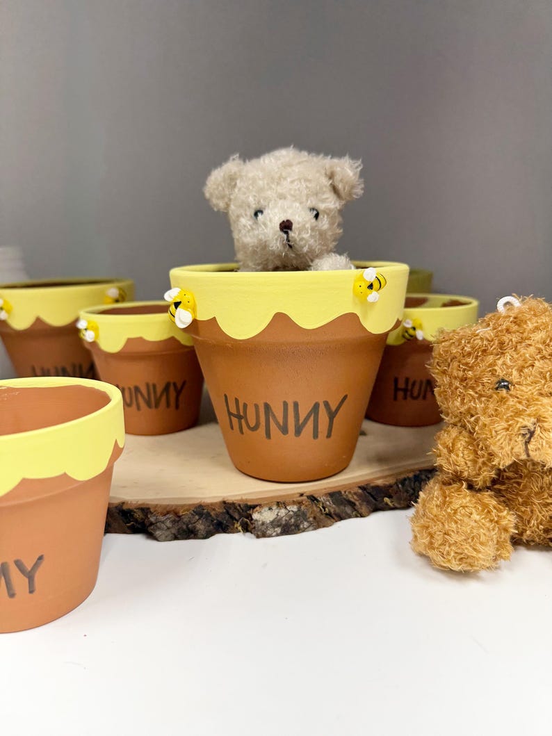 Winnie the Pooh Terracotta Hunny Pots Centerpieces , Honey Pot Party ...