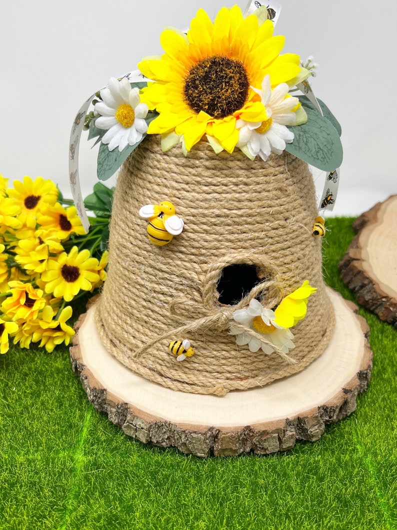 Bee Hive Skep - Bee Hive Centerpiece - Farmhouse Beehive Skep Decor ...