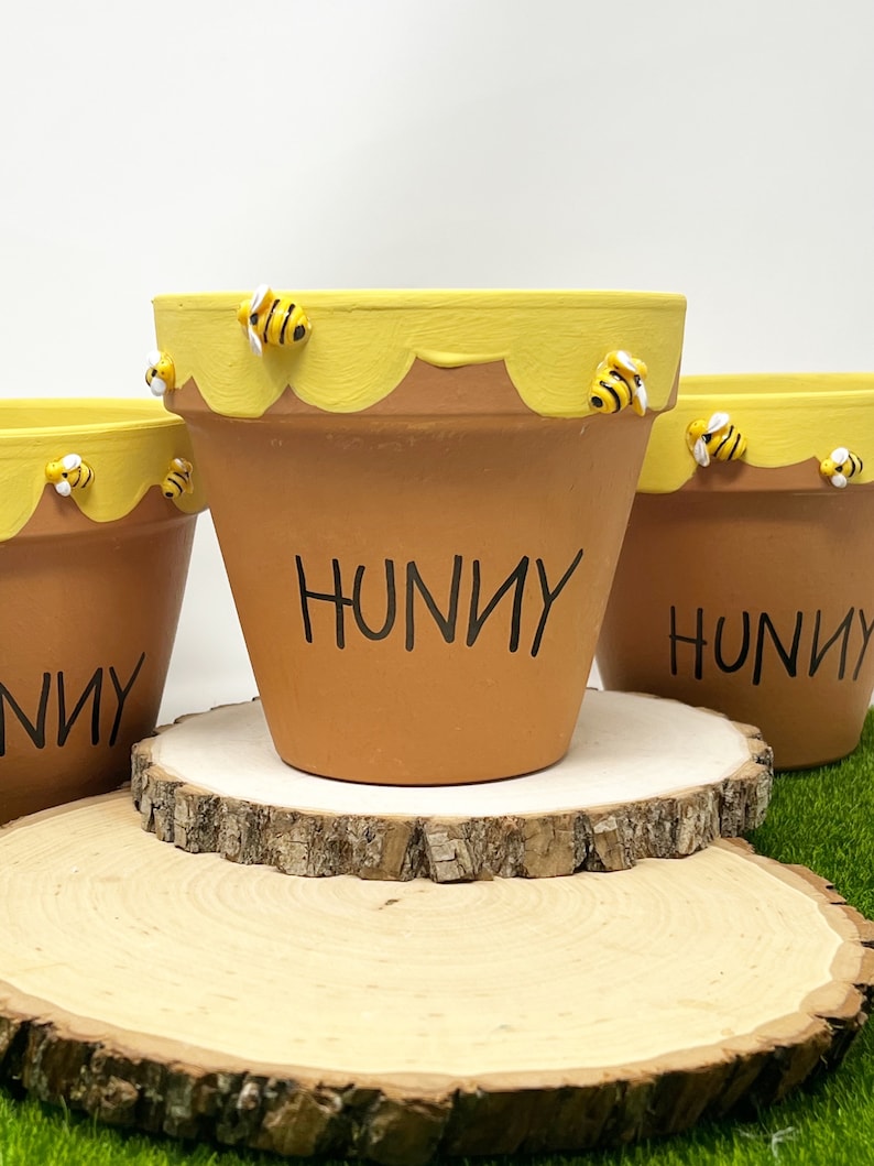 Winnie the Pooh Terracotta Hunny Pots Centerpieces , Honey Pot Party ...