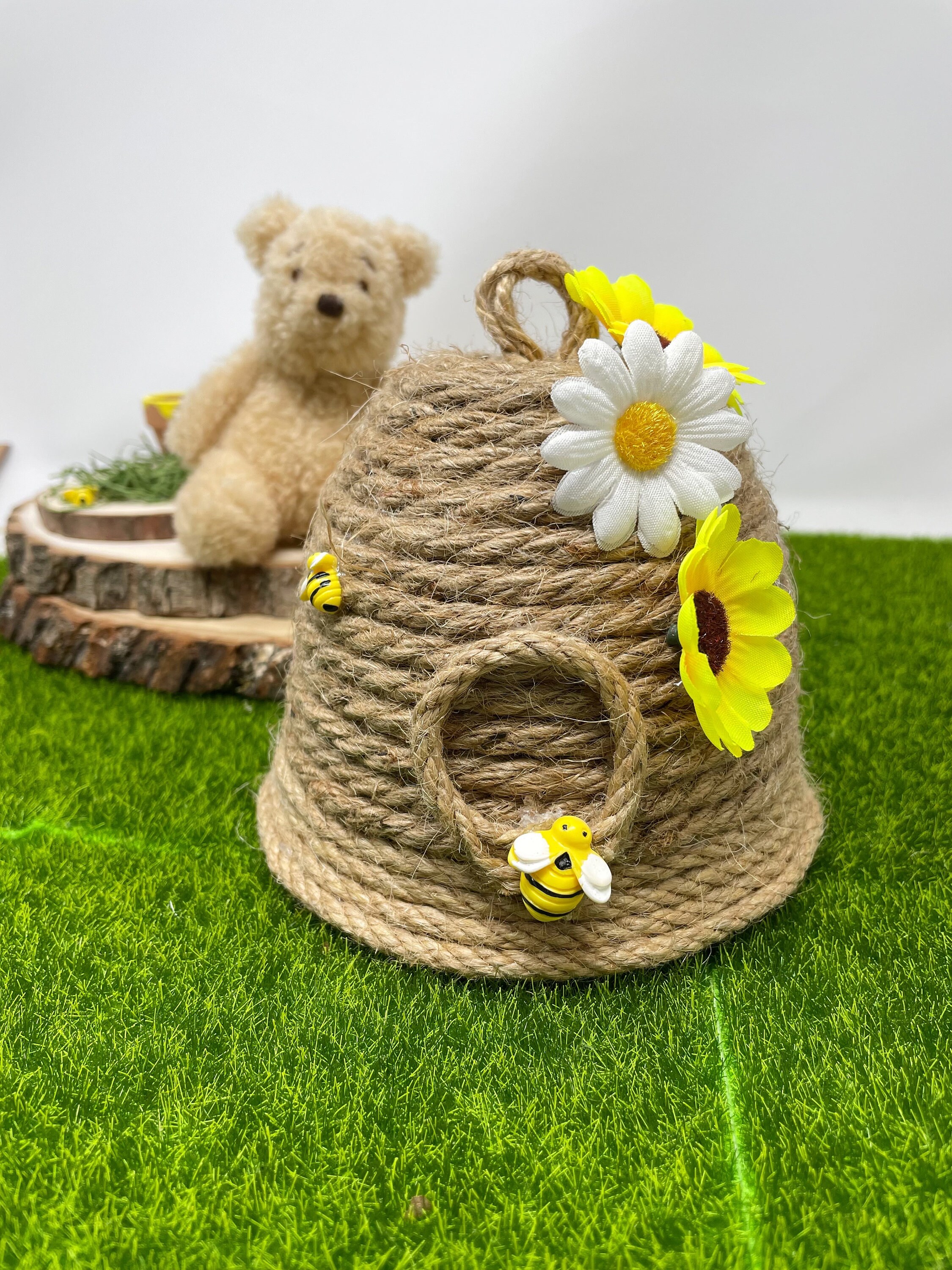 Bee Hive Skep - Bee Hive Centerpiece - Farmhouse Beehive Skep Decor ...