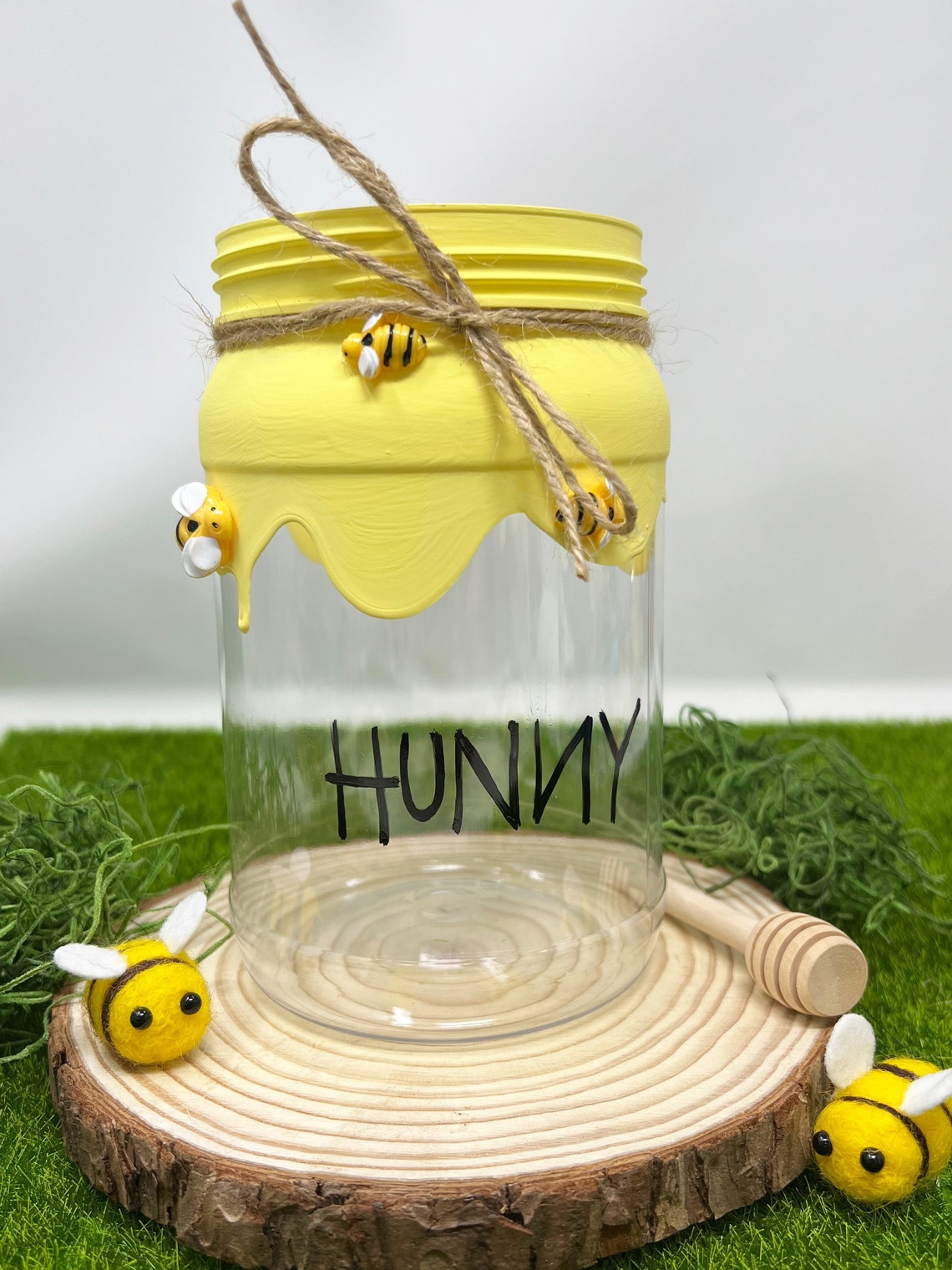 Mason Jar Hunny Pot Centerpiece Pint Plastic Size Mason Jar - Etsy