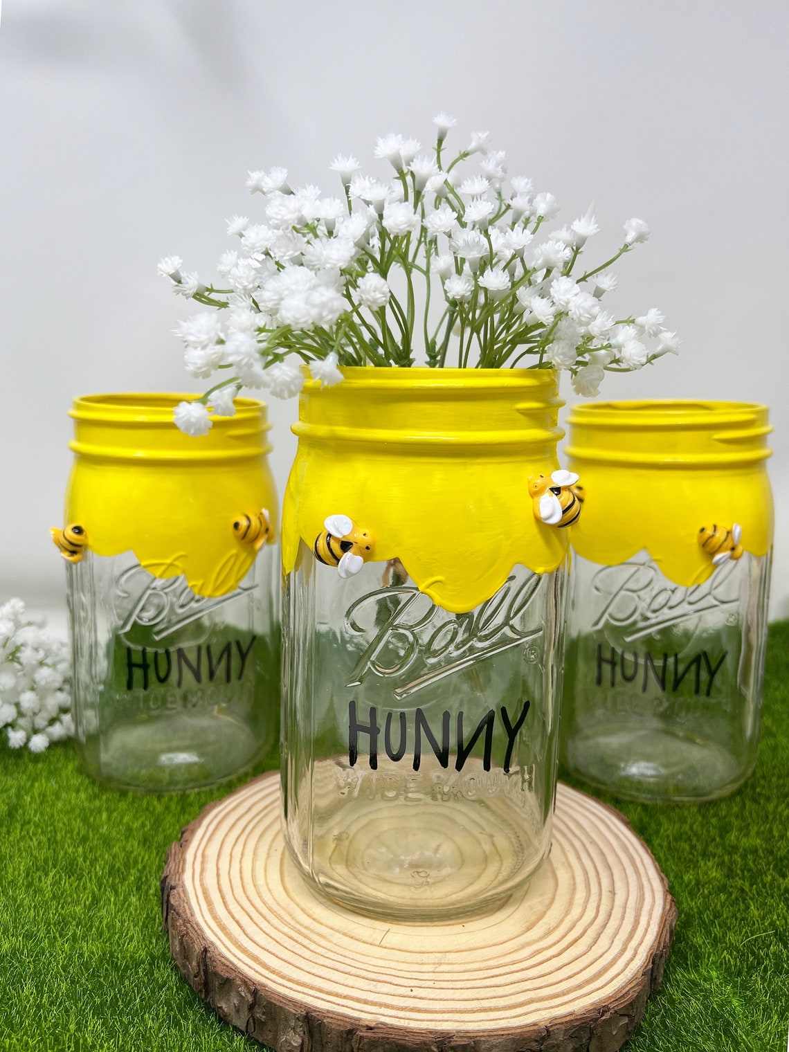 Mason Jar Hunny Pot Centerpiece , Quart Size Mason Jar , Winnie the ...