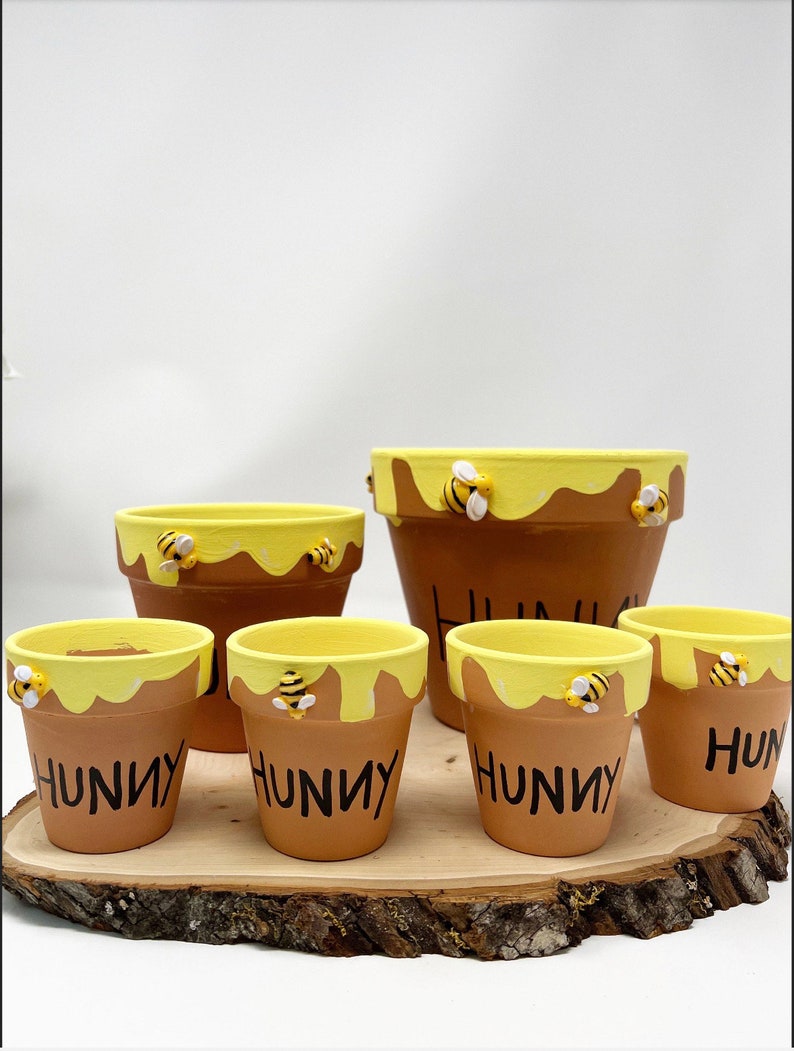Winnie the Pooh Terracotta Hunny Pots Centerpieces , Honey Pot Party ...