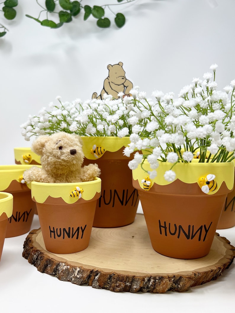 Winnie the Pooh Terracotta Hunny Pots Centerpieces Honey Pot - Etsy