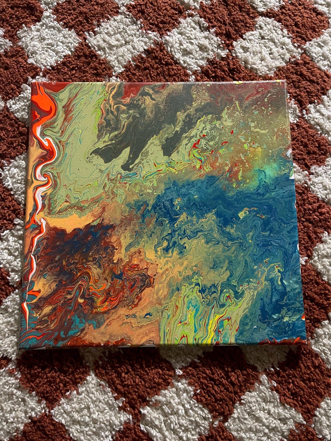 Trippy Tides | 15.75'' X 15.75'' Acrylic Fluid Art - Etsy