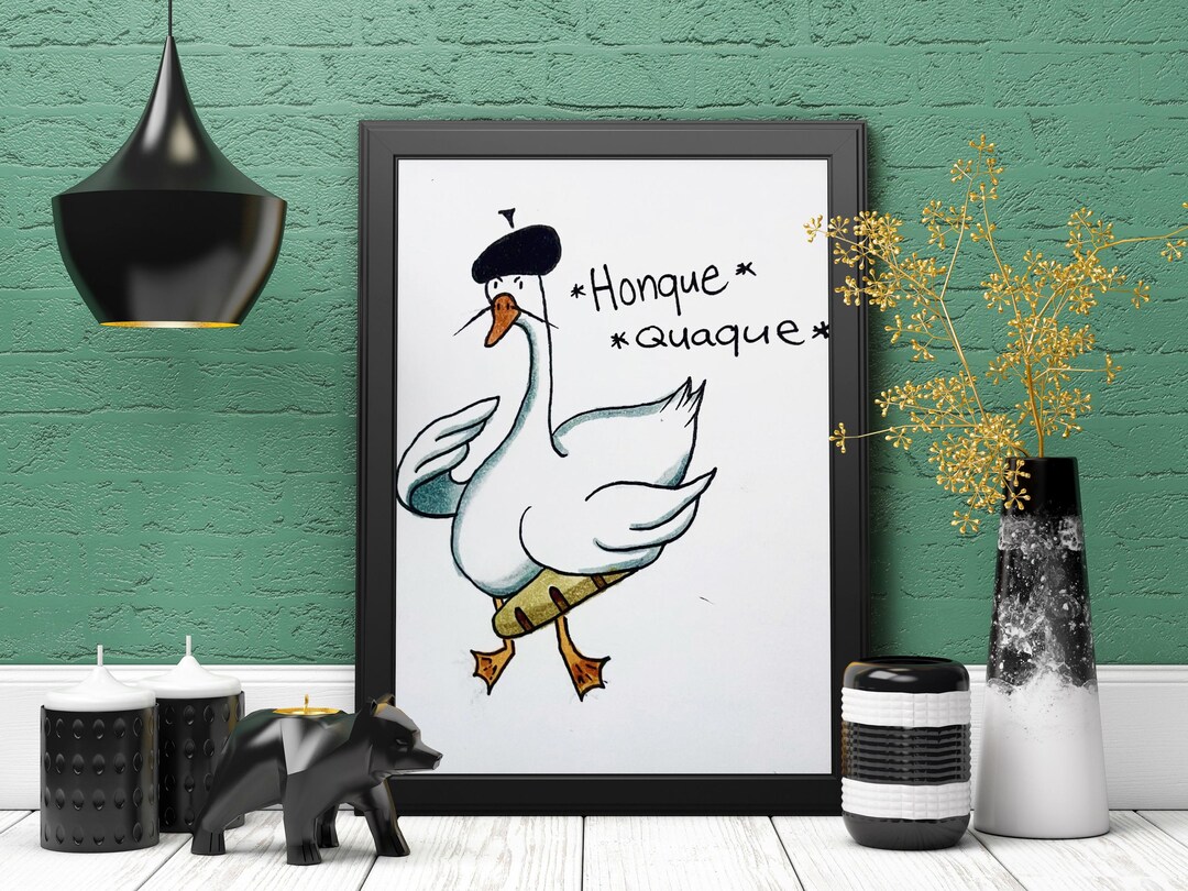 French Swan - Honque Quaque Funny Print Judgemental Swan Baguette ...
