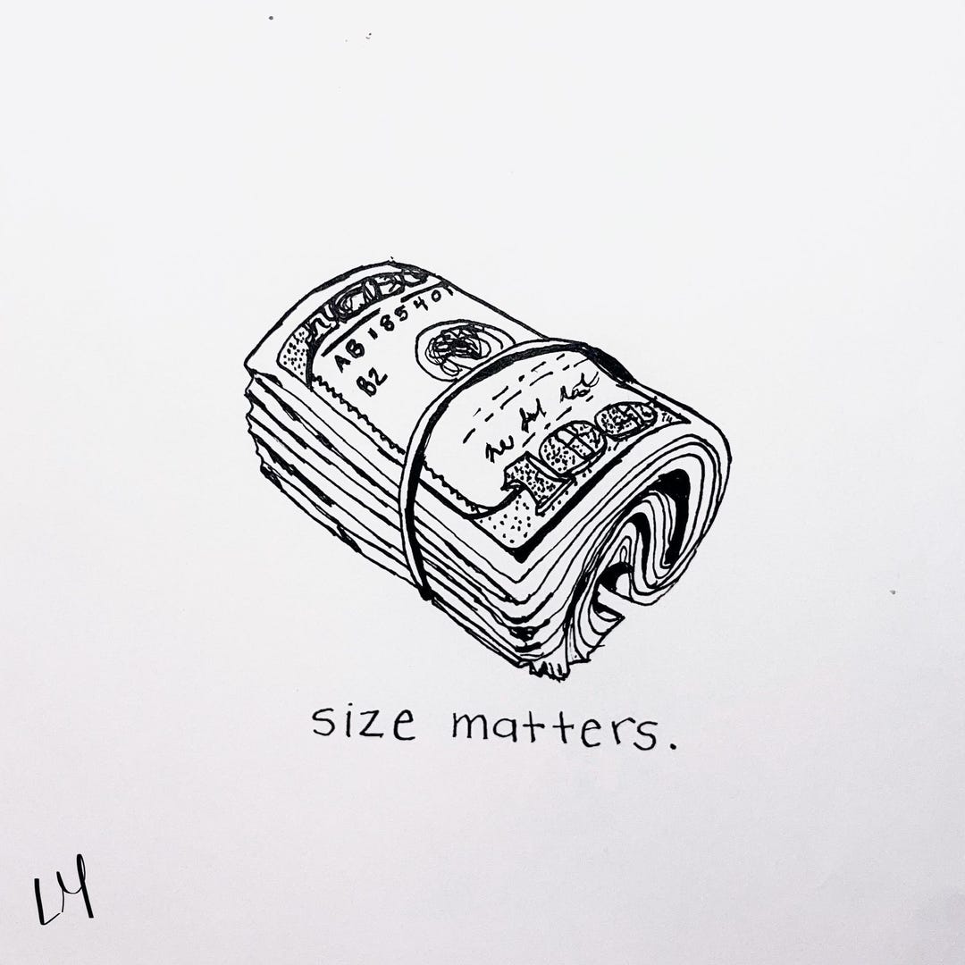 Size Matters - 100 Dollar Bill Benjamin Money Stacks and Racks Print - Etsy