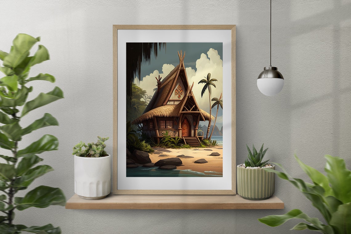 Escape to the Islands: Polynesian Beach Hut Printable | Tropical ...