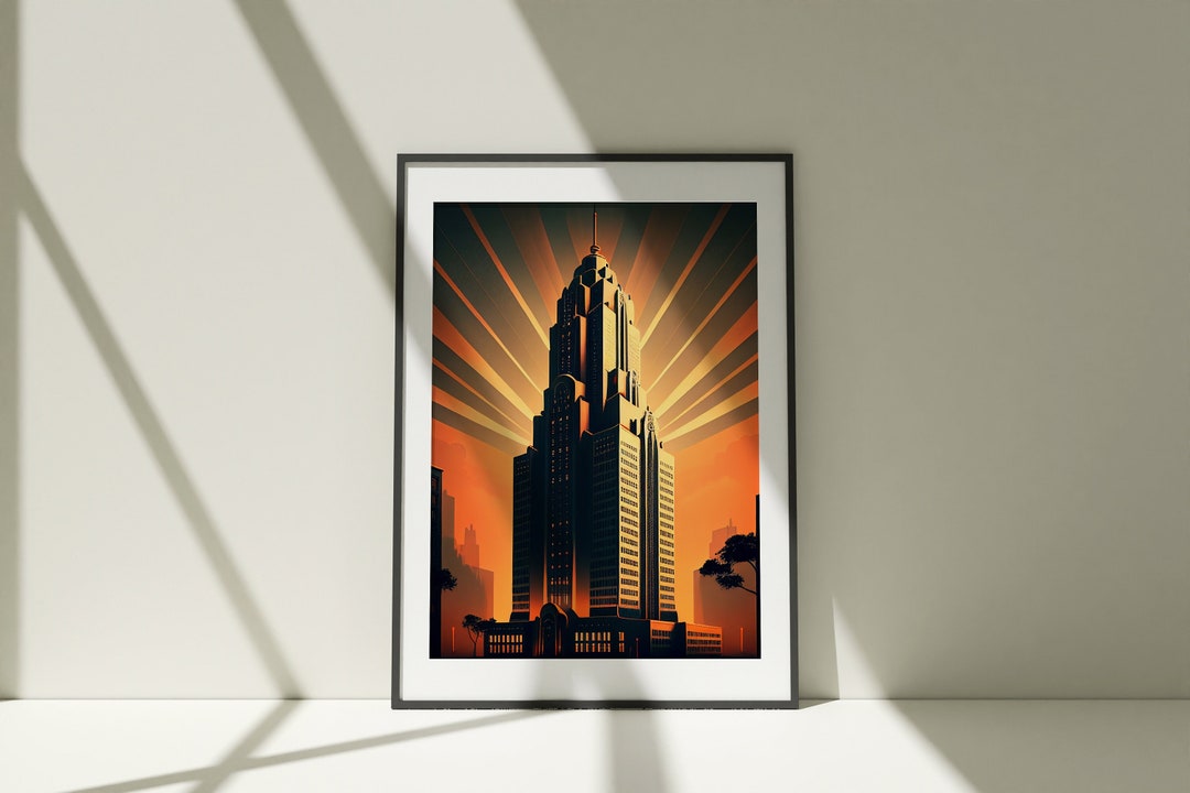 Vintage Skyscraper Art Deco | Classic Urban Architecture | Retro ...