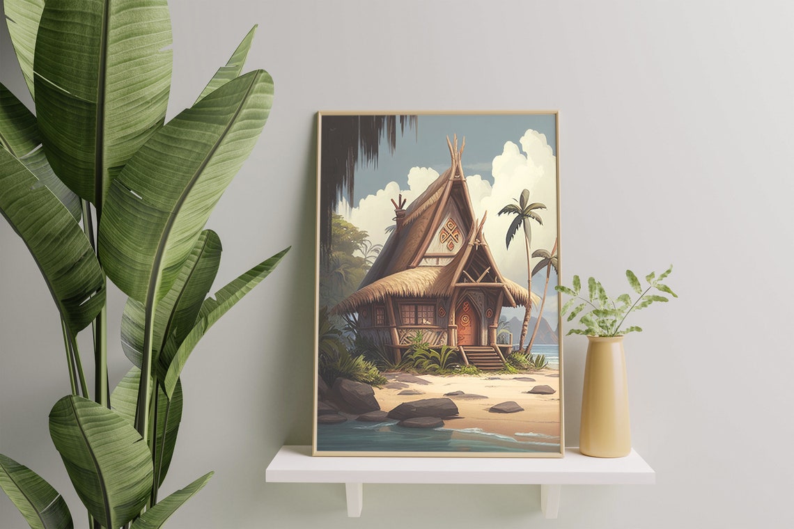 Escape to the Islands: Polynesian Beach Hut Printable | Tropical ...