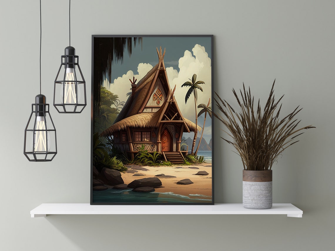 Escape to the Islands: Polynesian Beach Hut Printable | Tropical ...