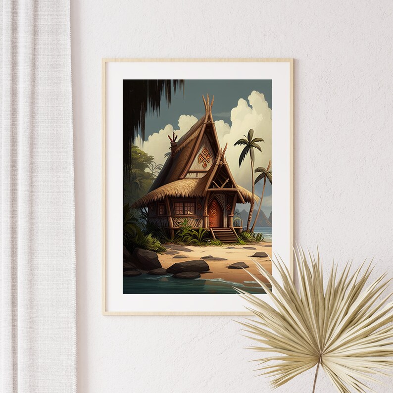 Escape to the Islands: Polynesian Beach Hut Printable | Tropical ...