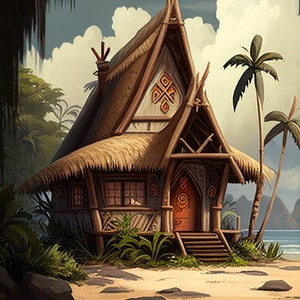 Escape to the Islands: Polynesian Beach Hut Printable | Tropical ...