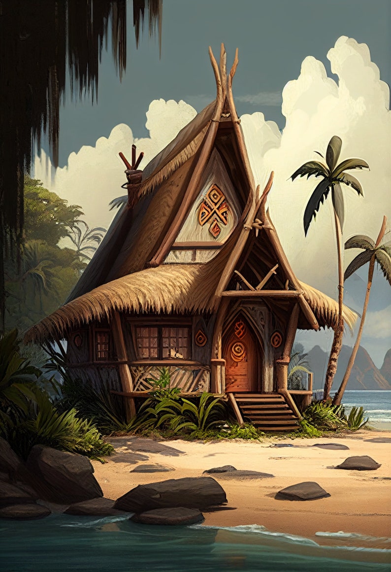 Escape to the Islands: Polynesian Beach Hut Printable | Tropical ...
