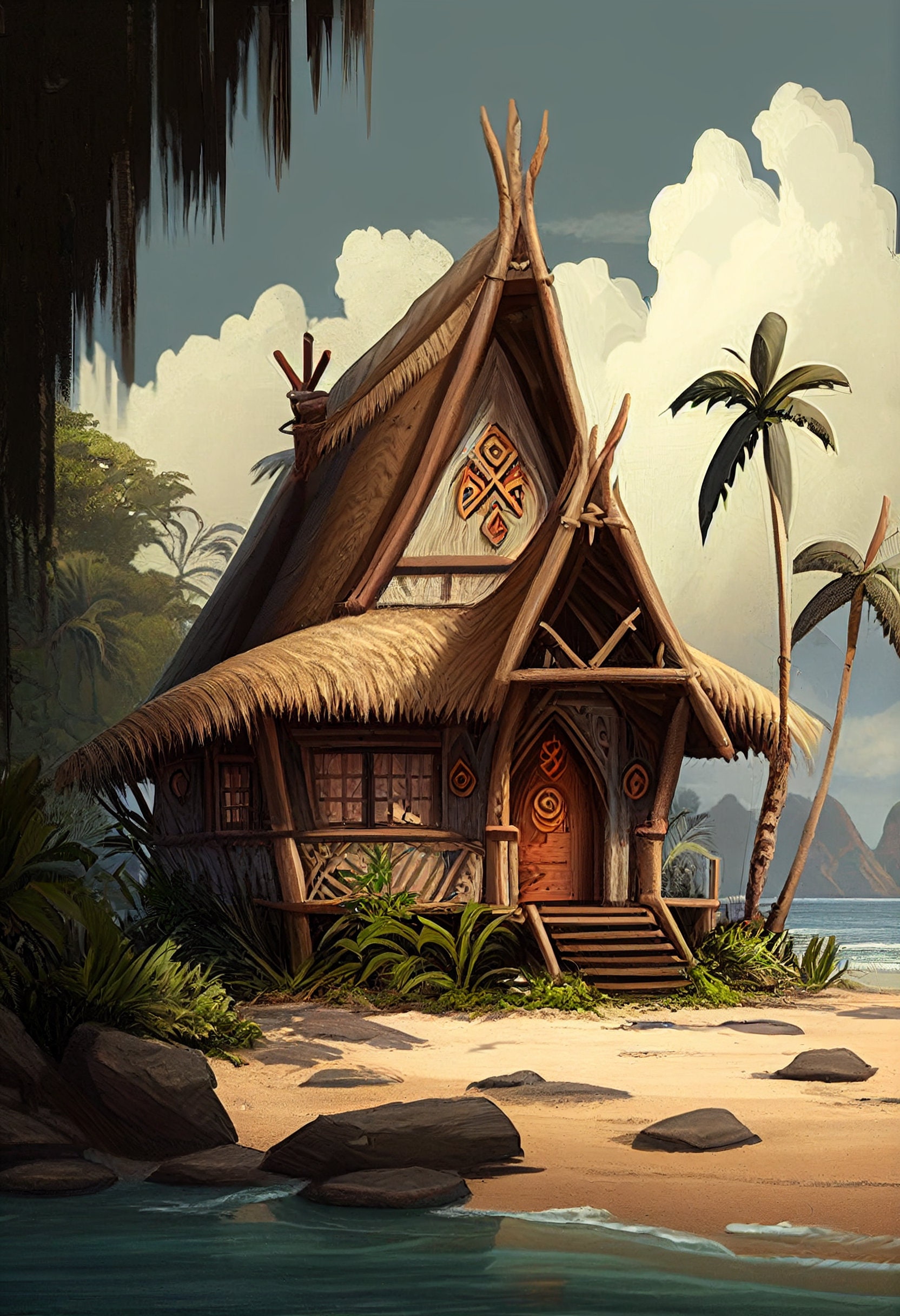 Escape to the Islands: Polynesian Beach Hut Printable | Tropical ...