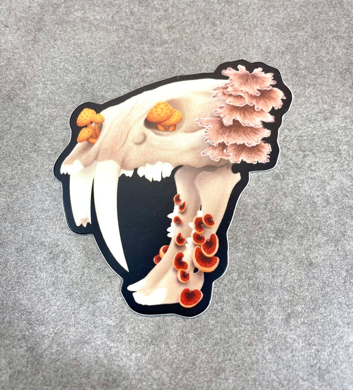 Fungal Sabertooth Skull Die Cut Sticker - Etsy