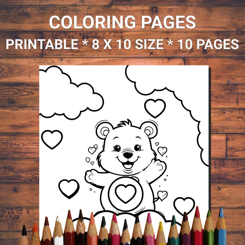 Bear and Friends Coloring Pages for Kids (digital Download) - Etsy