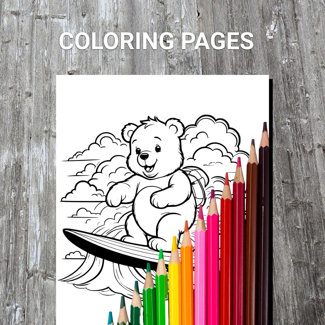 Bear and Friends Coloring Pages for Kids (digital Download) - Etsy
