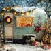Vintage Christmas Camper Backdrop, Cozy Winter Wonderland Caravan Scene ...