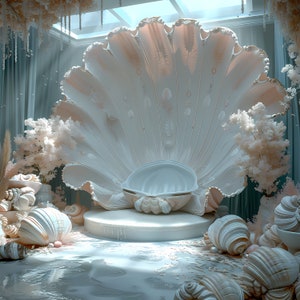 Giant Sea Shell Backdrop for Photography - Underwater Theme Studio ...
