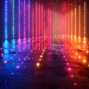 Cosmic Gateway Backdrop / Vibrant Neon Light Portals / Game Show ...