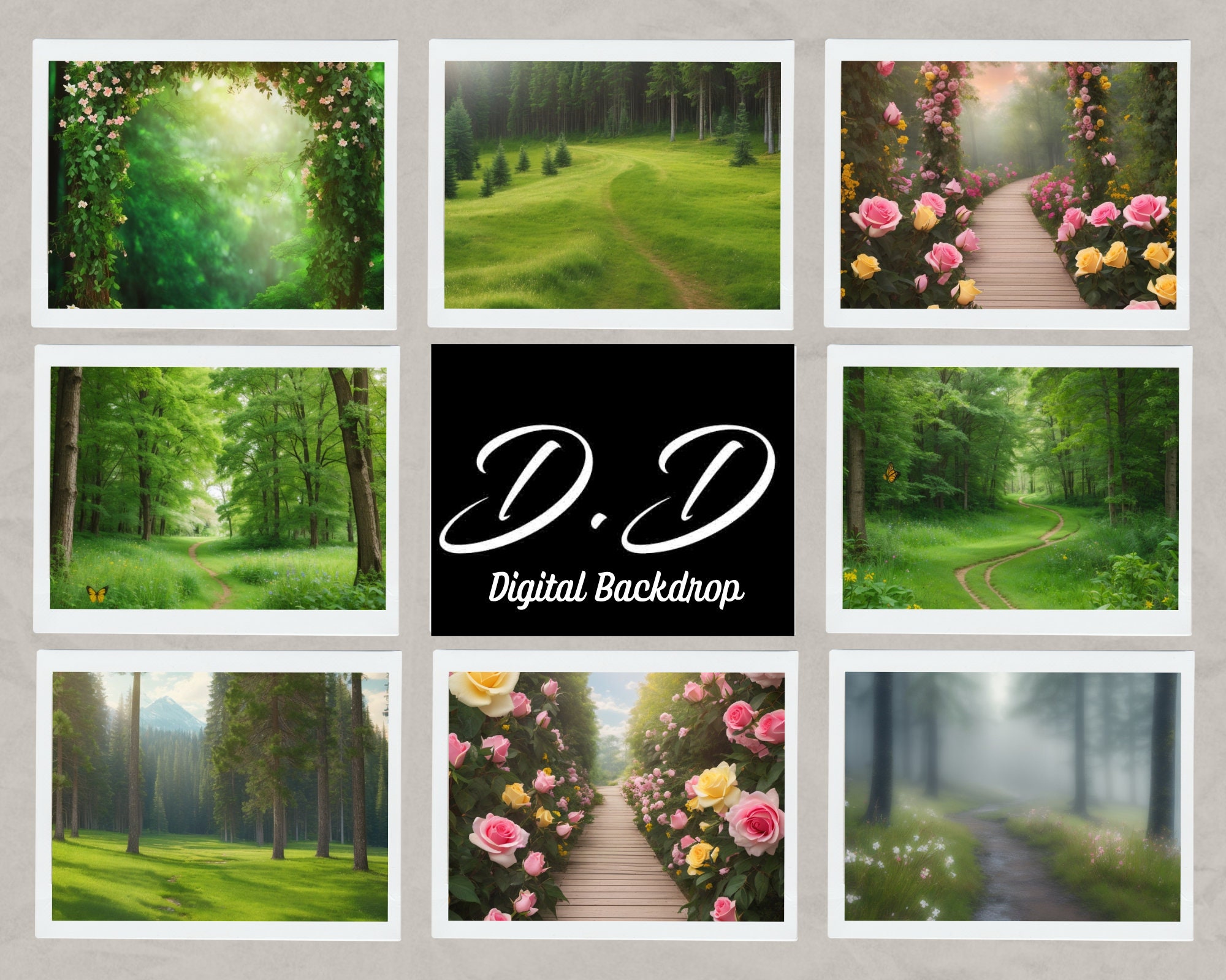Enchanting Forest Path Digital Backgrounds for Photoshop Ideal for ...