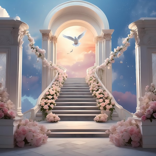 Digital Heavenly Staircase Backdrop for Memorial High-resolution ...